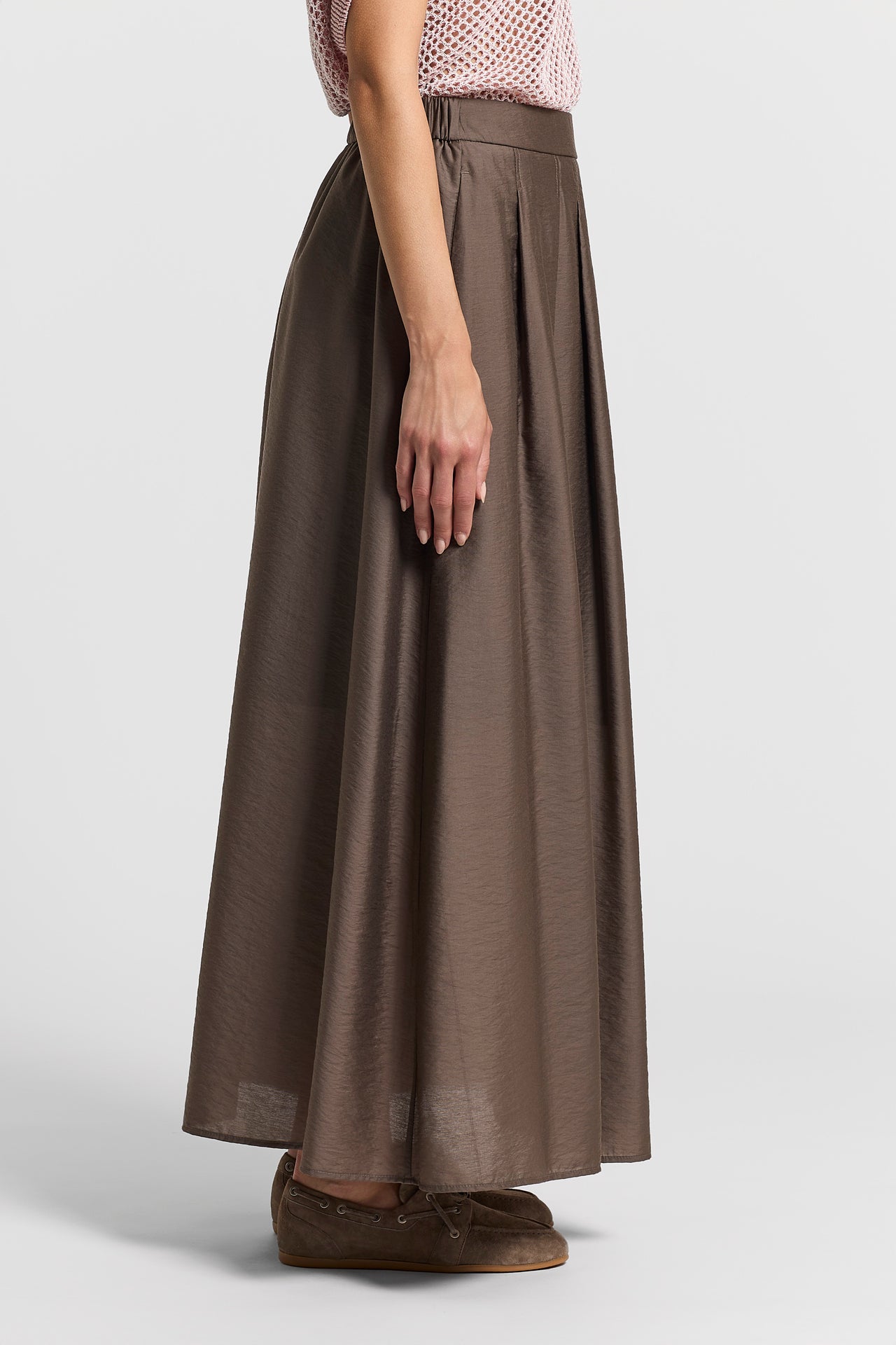 Flared lyocell-blend fabric skirt | Peserico US
